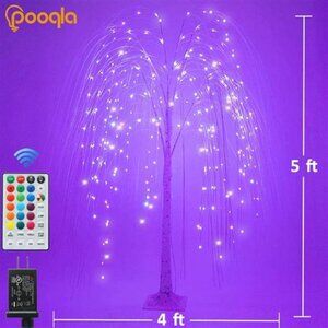 led light | Holiday | 24 Led 5ft Colorful Lighted Willow Tree Rgb Led ...